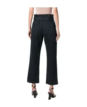 P.a.r.o.s.h Cropped Belted Paperbag-waist Trousers