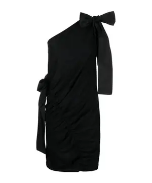 MSGM One-shoulder Gathered Detailed Mini Dress
