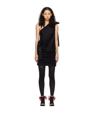 MSGM One-shoulder Gathered Detailed Mini Dress