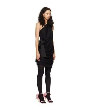 MSGM One-shoulder Gathered Detailed Mini Dress
