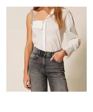 TWINSET One-shoulder Embellished Shirt