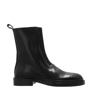 JIL SANDER Leather Round-toe Ankle Boots