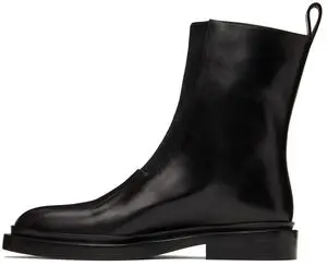 JIL SANDER Leather Round-toe Ankle Boots