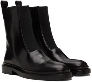 JIL SANDER Leather Round-toe Ankle Boots