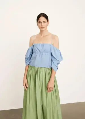 Vince Off-shoulder Ruffle Blouse