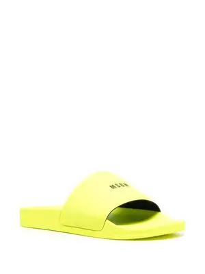 MSGM Logo-print Sliders - Yellow