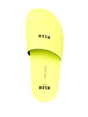 MSGM Logo-print Sliders - Yellow