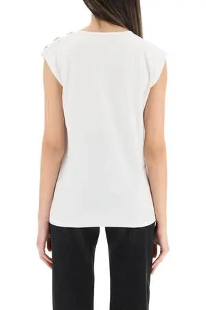 Balmain Logo-print Tank Top With Button Detail