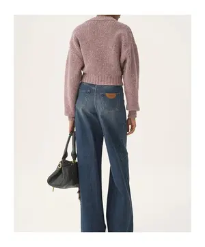 Chloé Mock-neck Cropped Knit Jumper - Gray