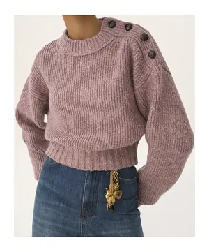 Chloé Mock-neck Cropped Knit Jumper - Gray