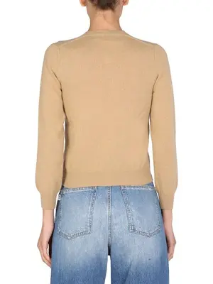 Play Comme Des Garcon V-neck Knitted Wool Sweater