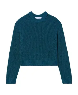 Proenza Schouler White Label Cut-out Crewneck Jumper - Blue
