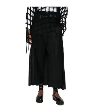 Junya Watanabe Pleated Wool Trousers - Black