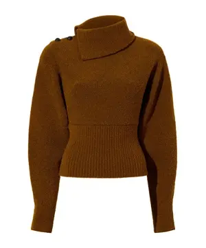 Proenza Schouler Asymmetric-neck Bouclé Jumper - Brown