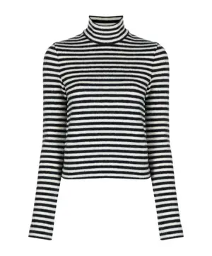 JIL SANDER Logo-patch Striped Wool Jumper