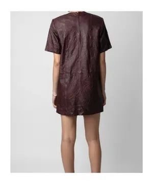 Zadig&Voltaire Riddy Creased Leather Minidress