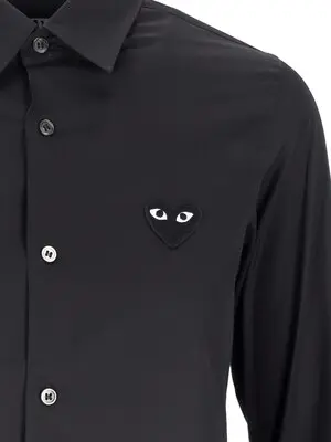 Play Comme Des Garcon Embroidered-heart Cotton Shirt