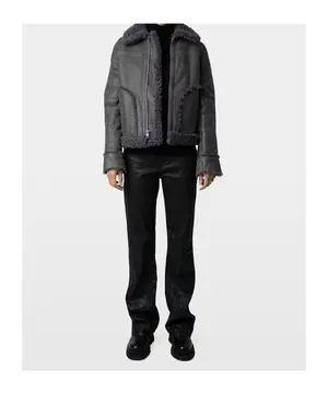 Zadig&Voltaire Kade Shearling-trim Leather Jacket