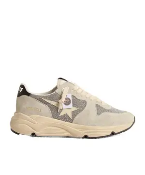 GOLDEN GOOSE Running Sole Sneakers With Swarovski Crystals - Nude