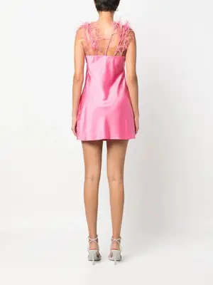 Cult Gaia Feather-detailing Sleeveless Dress