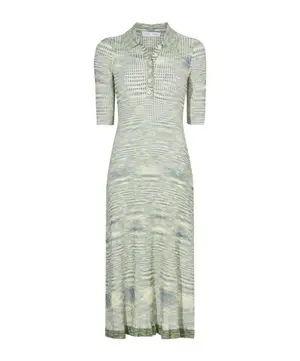 Proenza Schouler Space Dye Ribbed-knit Polo Dress