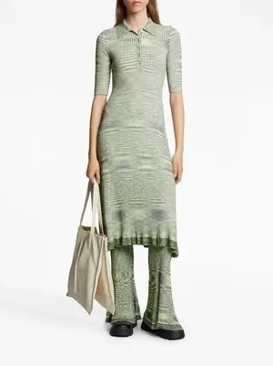 Proenza Schouler Space Dye Ribbed-knit Polo Dress