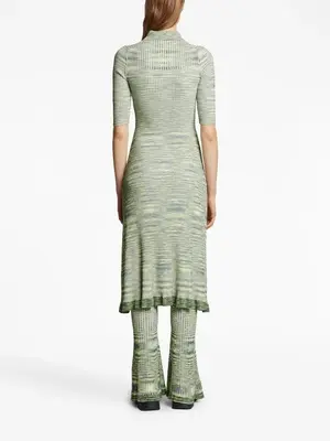 Proenza Schouler Space Dye Ribbed-knit Polo Dress