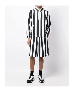 Comme Des Garçons Striped Long-sleeved Hoodie