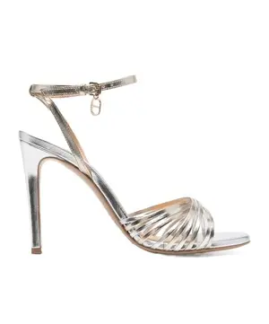 TWINSET Metallic-effect Calf-leather Sandals