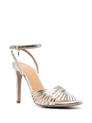 TWINSET Metallic-effect Calf-leather Sandals