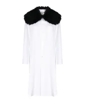 Comme Des Garçons Fur-collar Midi Shirtdress