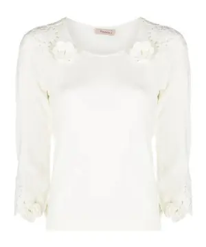 TWINSET Open-knit Detail Jumper - White