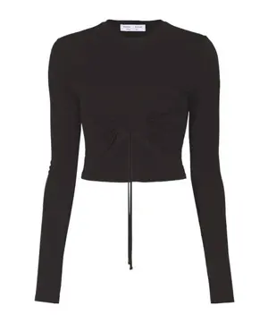 Proenza Schouler Cropped Cut-out Drawstring Top