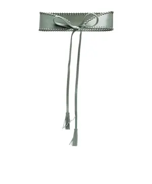TWINSET Tassel-detail Leather Sash Belt - Gray