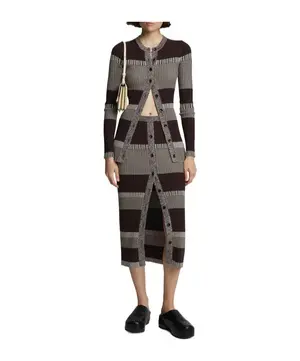 Proenza Schouler Striped Midi Skirt