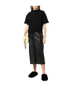 Proenza Schouler Frayed-edge Short-sleeve Jumper