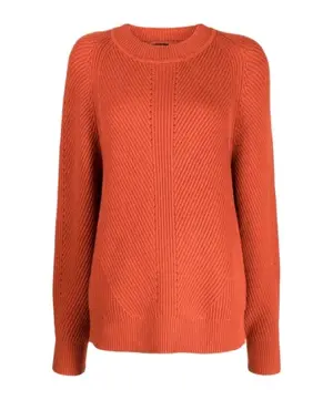 JOSEPH Crew-neck Knitted Sweater - Orange