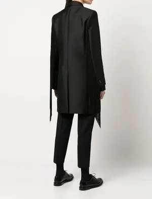 Comme Des Garçons Fringe-sleeve Single-breasted Coat