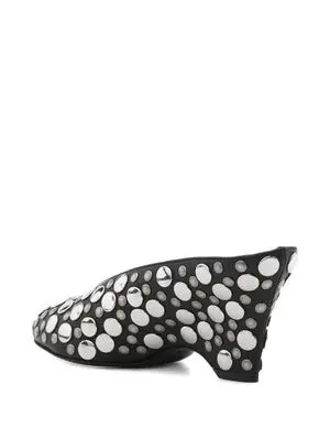 Khaite 70mm Metallic-studded Heeled Mules