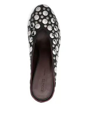 Khaite 70mm Metallic-studded Heeled Mules
