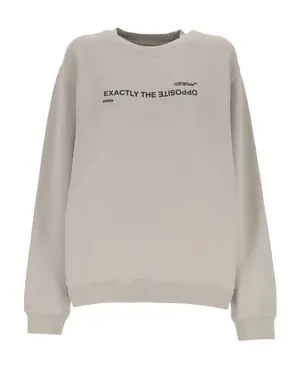 Off-White Logo Printed Crewneck Sweatshirt - Nude