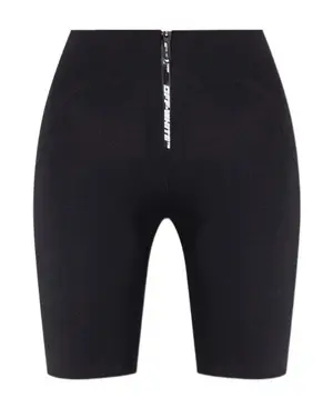 Off-White Logo Printed Zip Detailed Shorts - Black