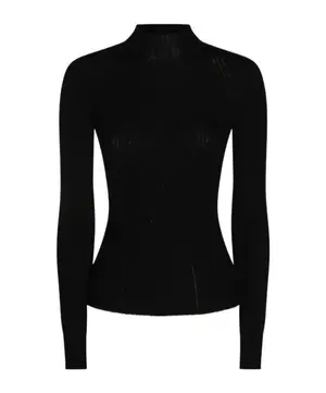 TWINSET Ribbed High-neck Sweater - Black