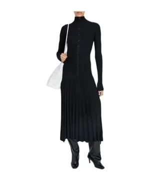 Proenza Schouler Ribbed Pleated Midi Day Dress