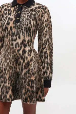 GANNI Print Button Mini Dress