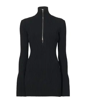 Proenza Schouler Half-zipped High Neck Jumper - Black