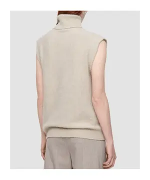 JOSEPH Turtleneck Sleeveless Vest - Beige