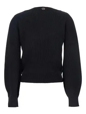 TWINSET Ribbed Knit V-neck Sweater