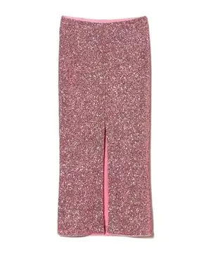 TWINSET Sequin-embellished Split Maxi Skirt - Pink