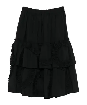 Comme Des Garçons Ruffled-tiered Midi Skirt - Black